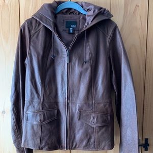 a.n.a | Jackets & Coats | Ana Leather Hooded Coat | Poshmark